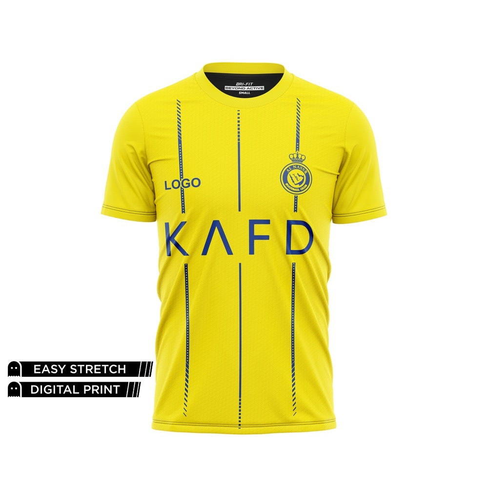 FOOTBALL TEE - CR 7 AL NASAR HOME JERSEY NEWURG – Protees.pk