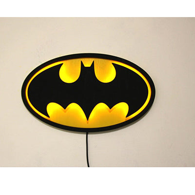 YELLOW BATMAN LED FLASH LOGO LIGHT. – Protees.pk
